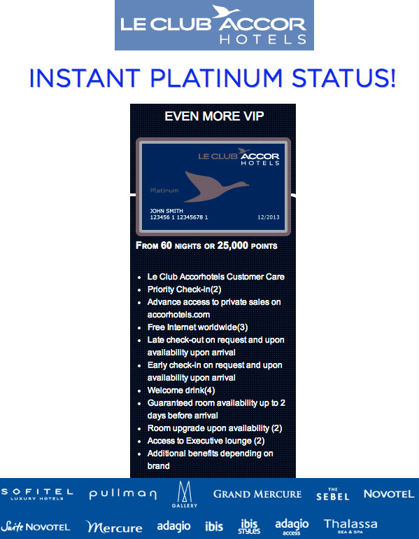 Instant Le Club AccorHotels Platinum status | Bart Lapers